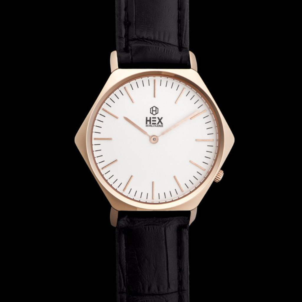 Shop Men's Watches | Black Leather Watch | H. EL CAPITAN -18k Plated ...