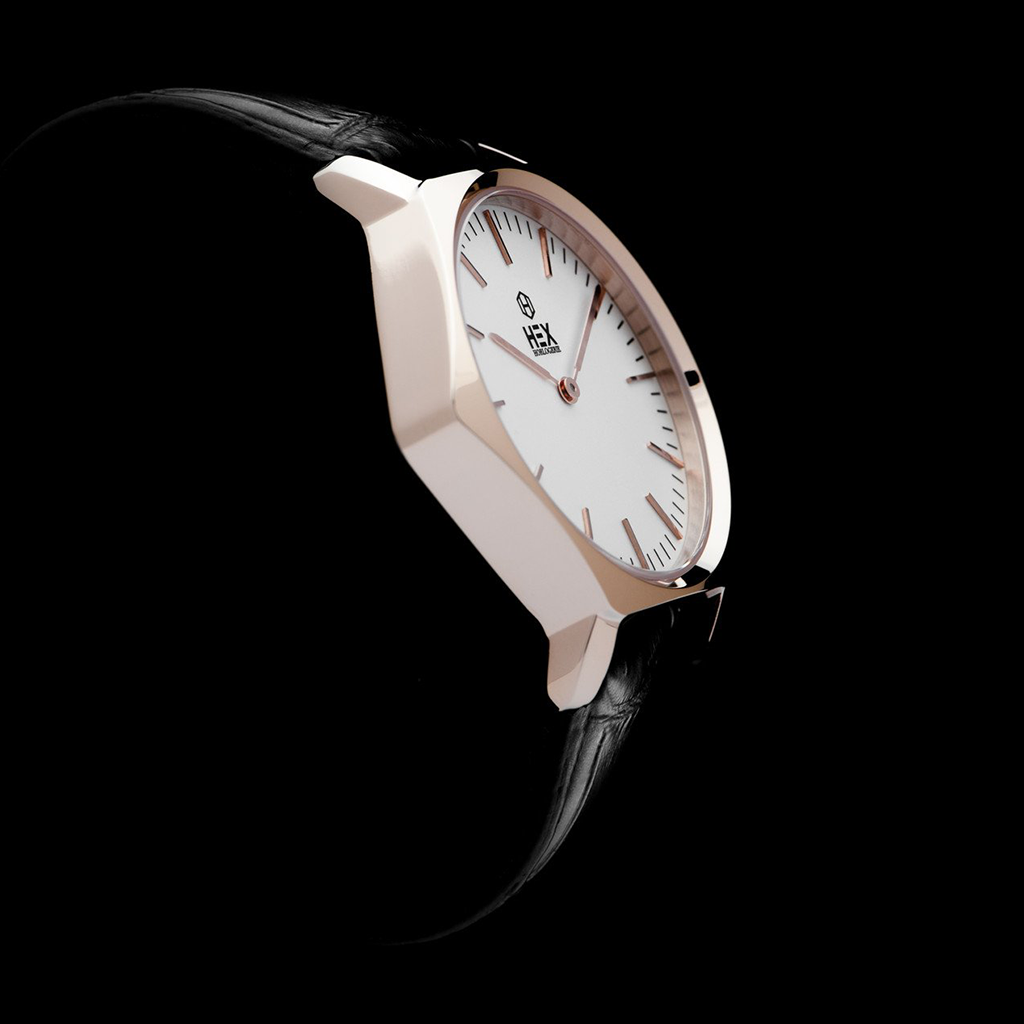 Shop Men's Watches | Black Leather Watch | H. EL CAPITAN -18k Plated ...